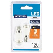Status 13w E14 Ww Led Fridge Light Bulb 2pk (1.3SLPSESB212)