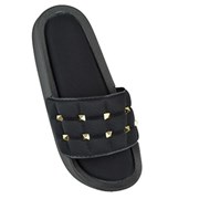 Ks Ladies Quilted Stud Slider Black