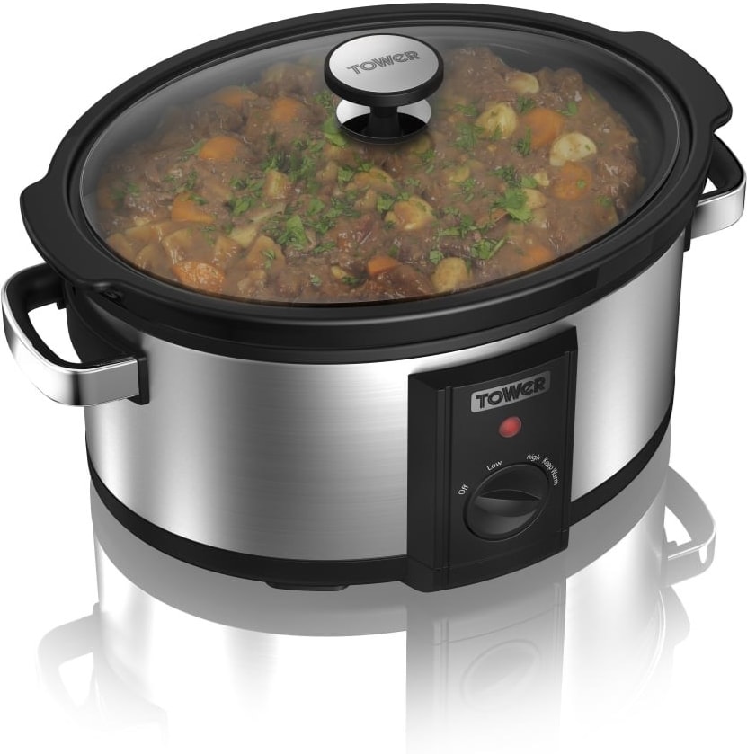 Tower Stainless Steel Slow Cooker 6.5l (T16040Y)